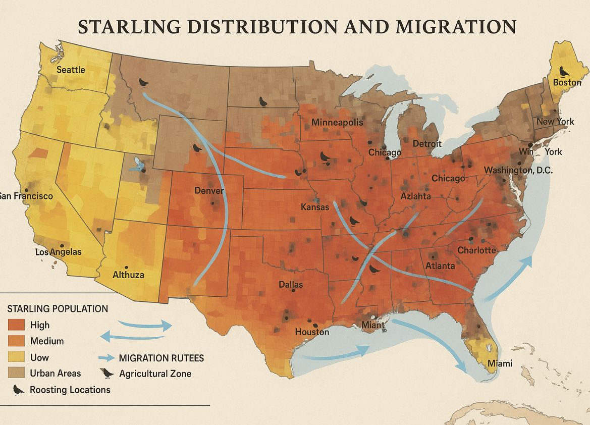 Where Do Starlings Live in the US-Complete Geographic Distribution Guide